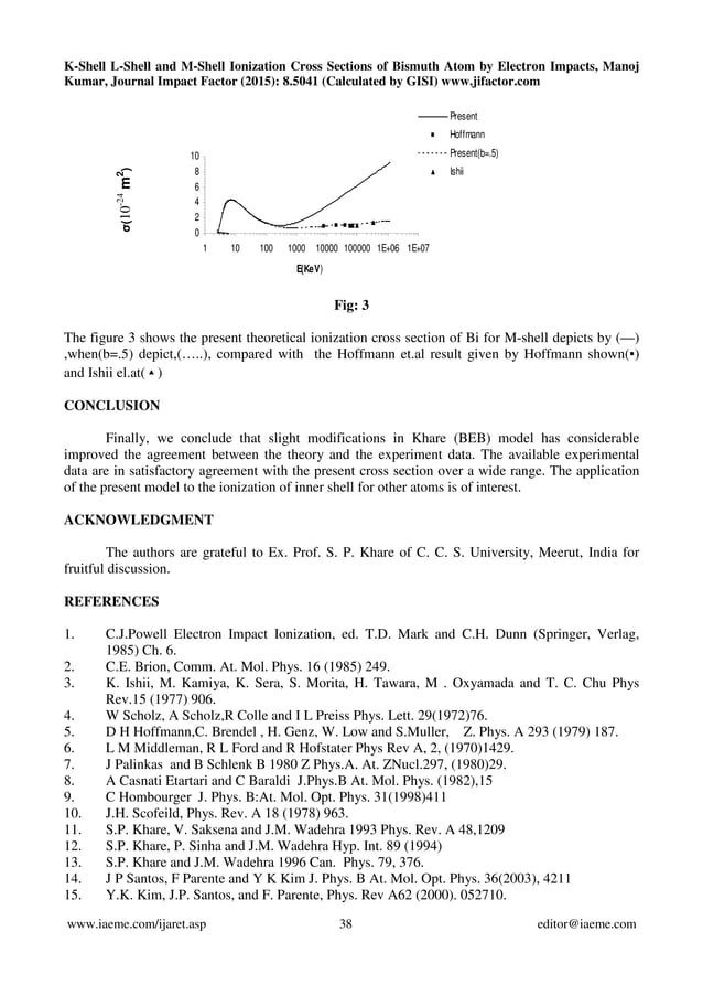 K-SHELL L-SHELL AND M-SHELL IONIZATION CROSS SECTIONS OF BISMUTH ATOM BY ELECTRON IMPACTS | PDF