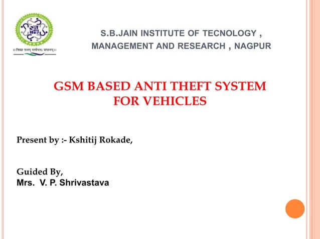 GSM Based Anti theft system | PPT
