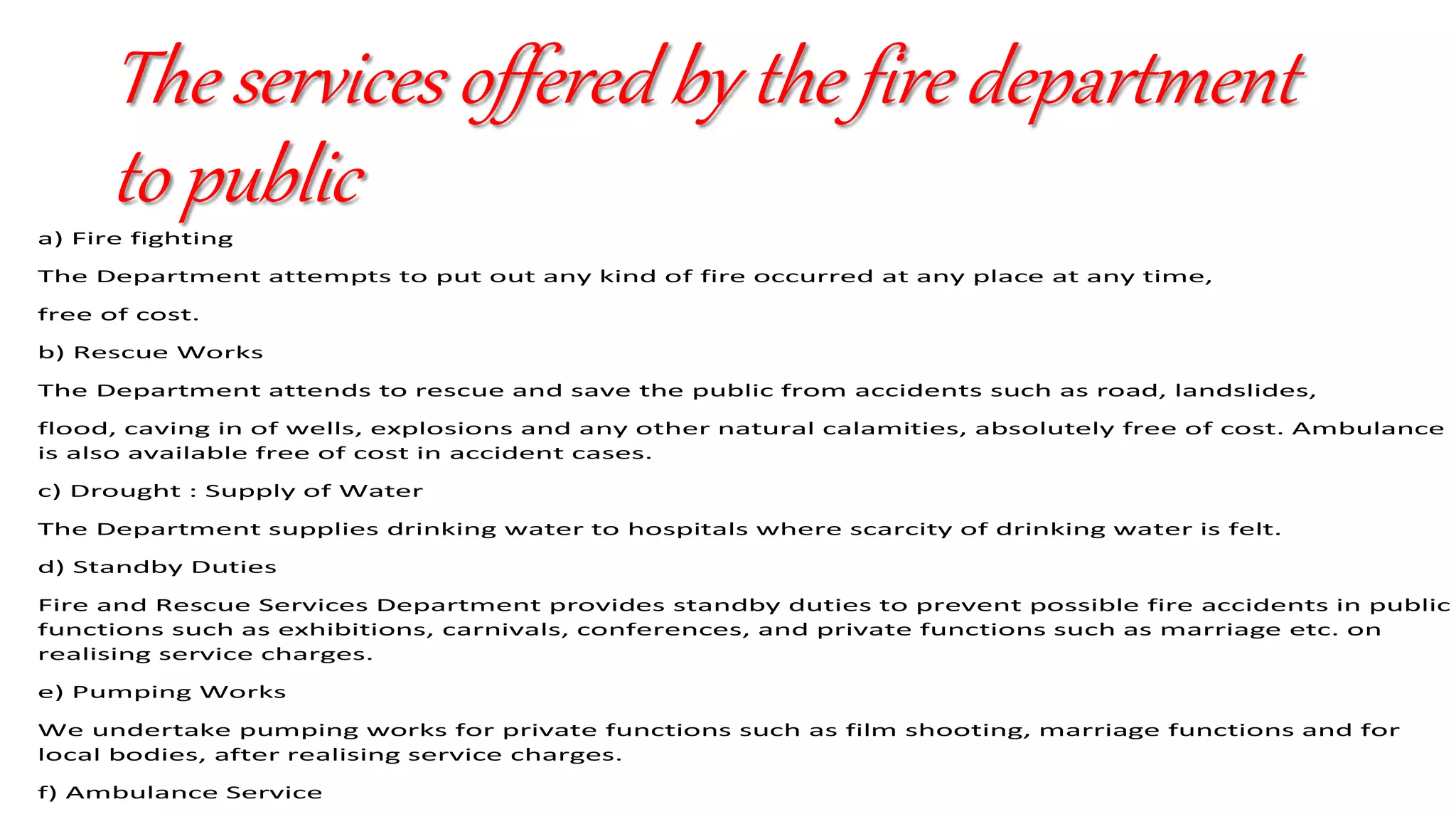 ROLE OF FIRE BRIGADE | PPTX