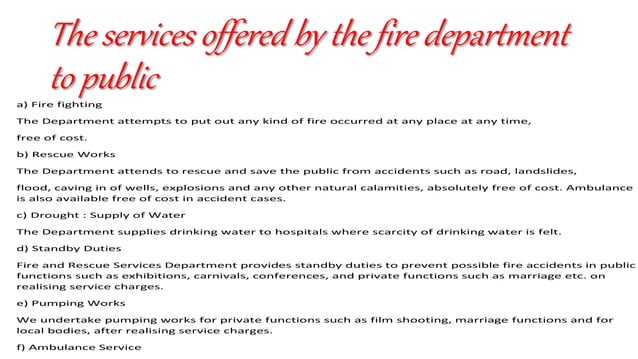 ROLE OF FIRE BRIGADE | PPTX