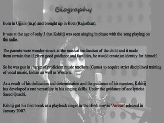 Kshitij Tarey - Playback Singer | PDF