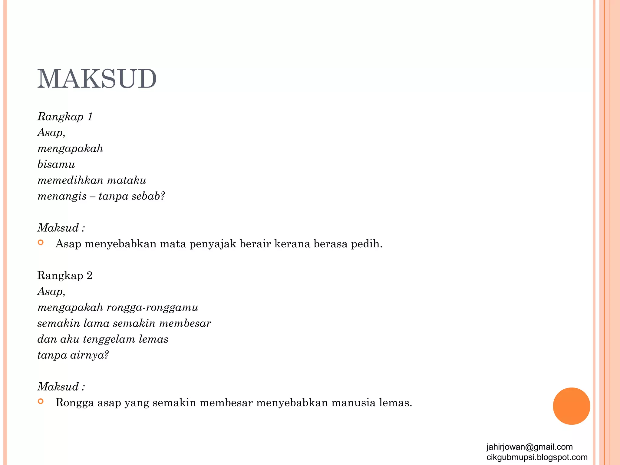 Ksj puisi moden asap | PPT