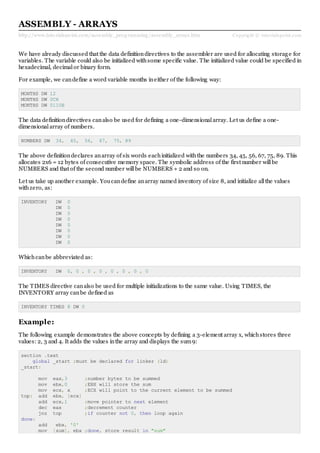 N_Asm Assembly arrays (sol) | PDF