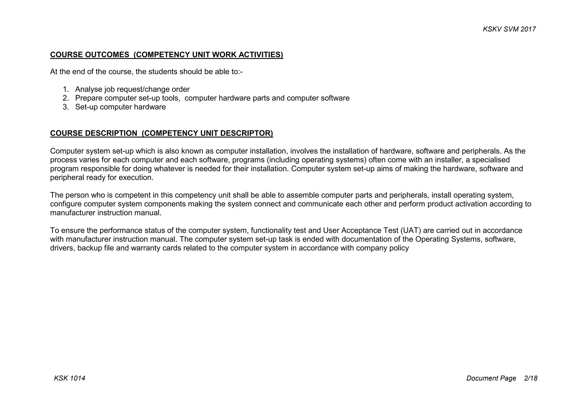 KSK1014 COMPUTER SYSTEM HARDWARE INSTALLATION.doc