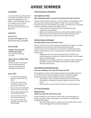 Annie sommer Resume february 2016 | DOCX