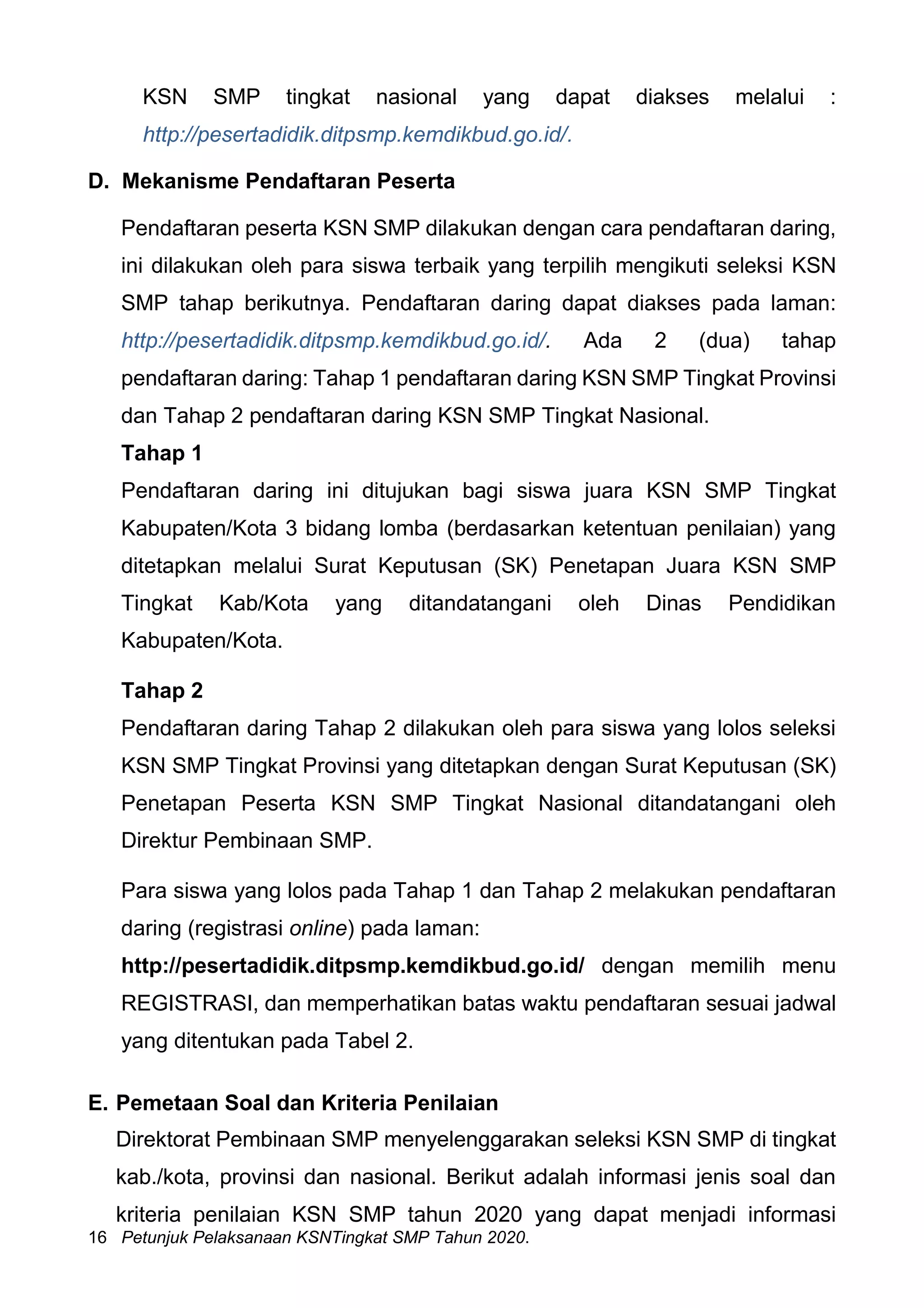 Ksn petunjuk pelaksanaan tahun 2020 | PDF