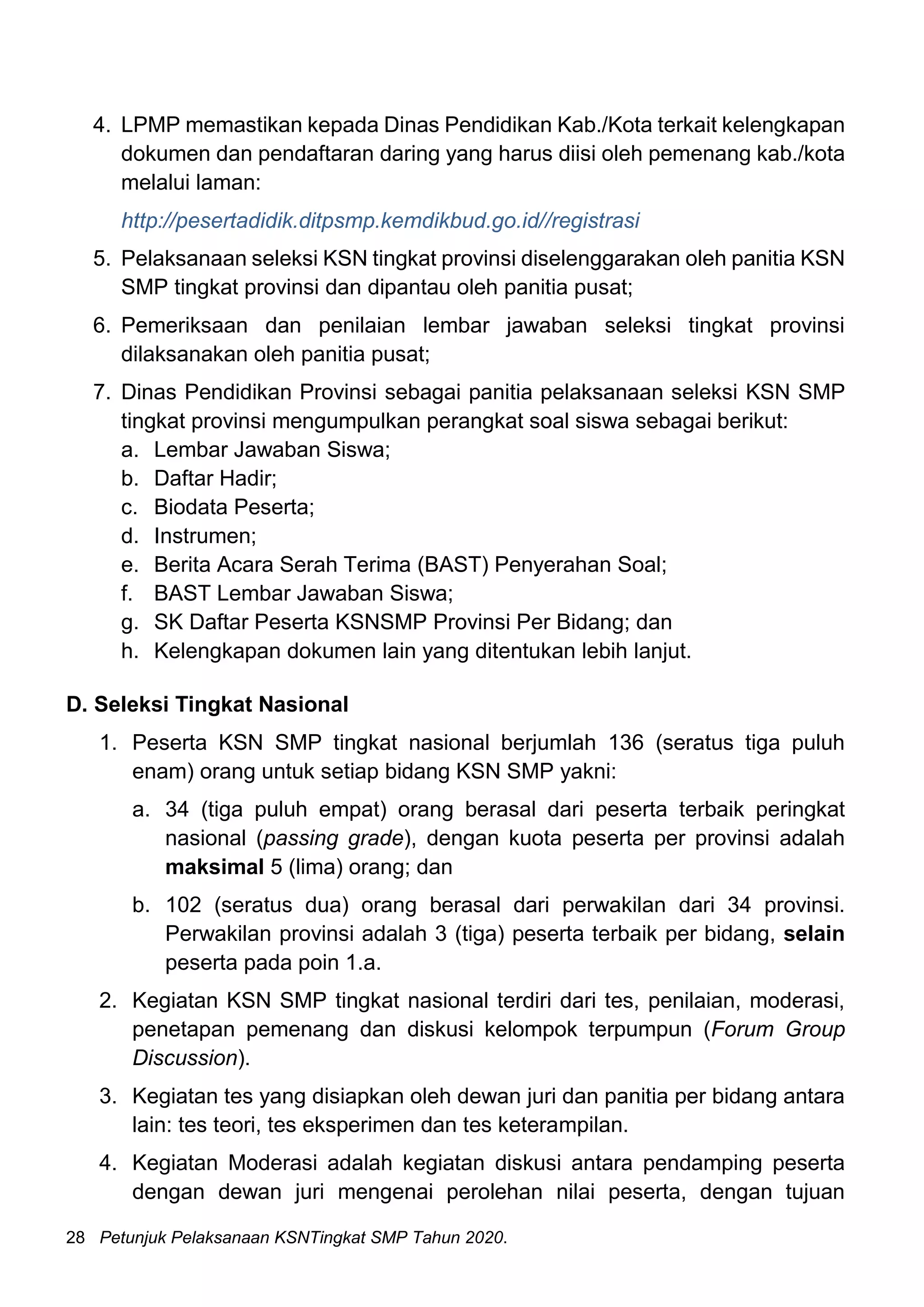 Ksn petunjuk pelaksanaan tahun 2020 | PDF