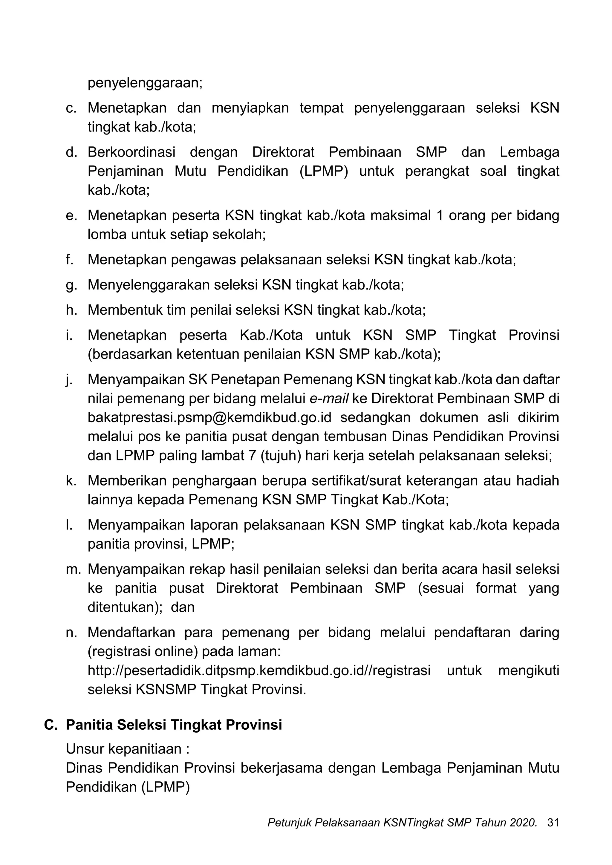 Ksn petunjuk pelaksanaan tahun 2020 | PDF