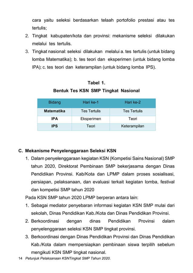 Ksn petunjuk pelaksanaan tahun 2020 | PDF