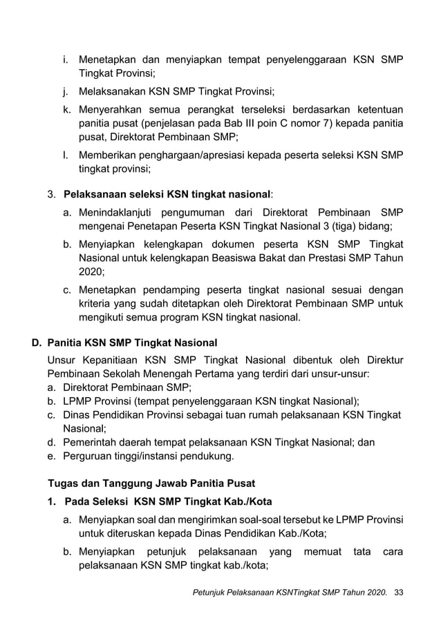Ksn petunjuk pelaksanaan tahun 2020 | PDF