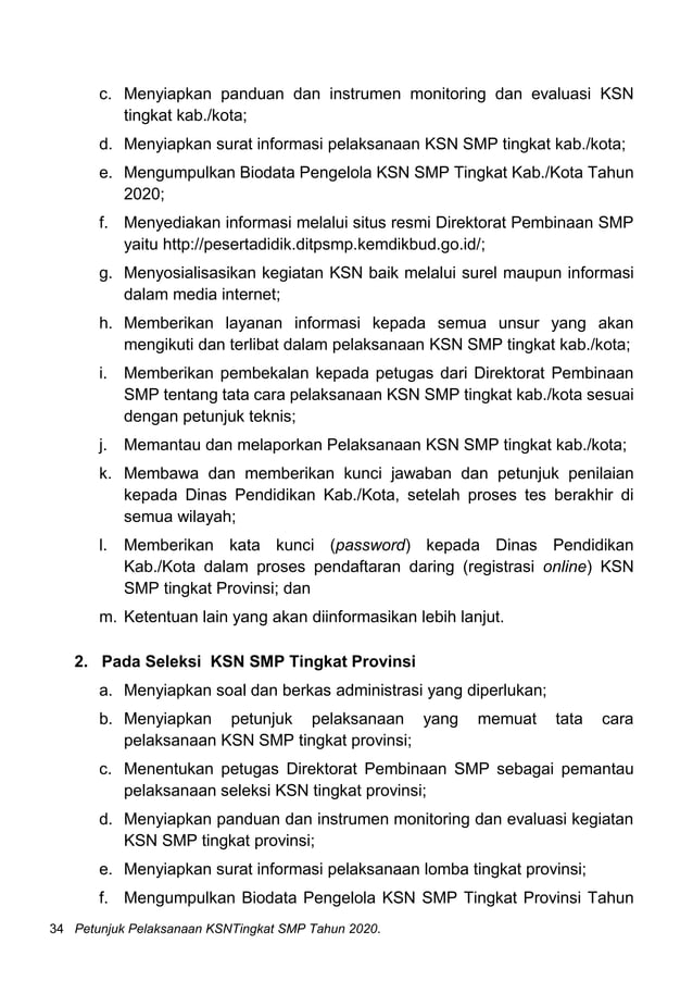 Ksn petunjuk pelaksanaan tahun 2020 | PDF