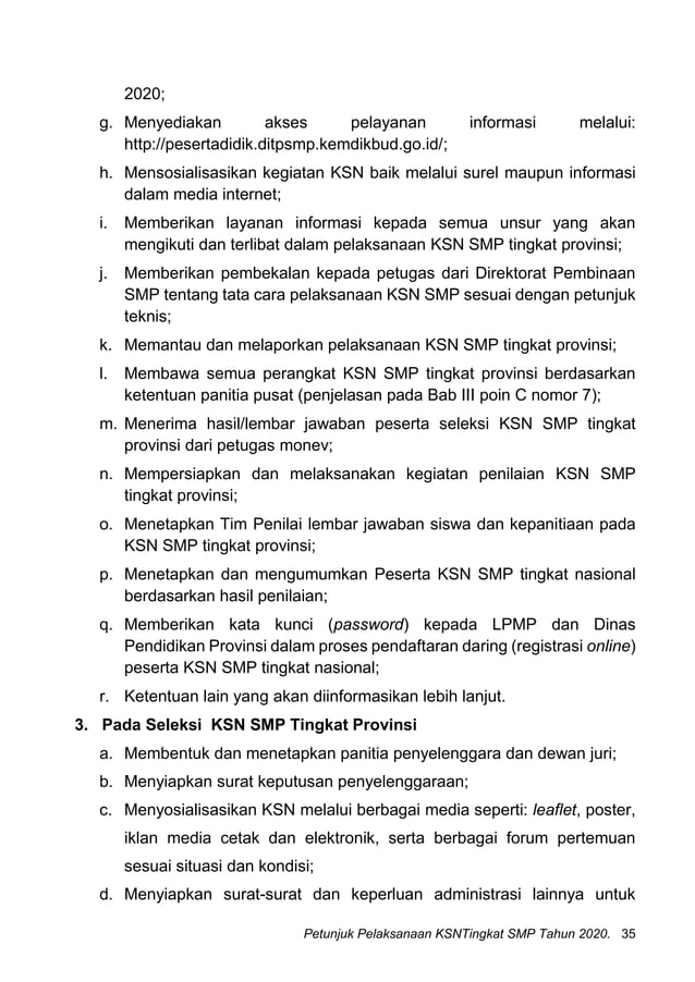 Ksn petunjuk pelaksanaan tahun 2020 | PDF