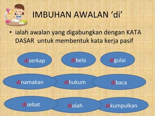 Kata Sendi Nama 'di' dan Imbuhan awalan 'di' | PPT