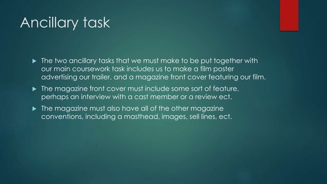A2 Media Studies Ancillary task | PPT