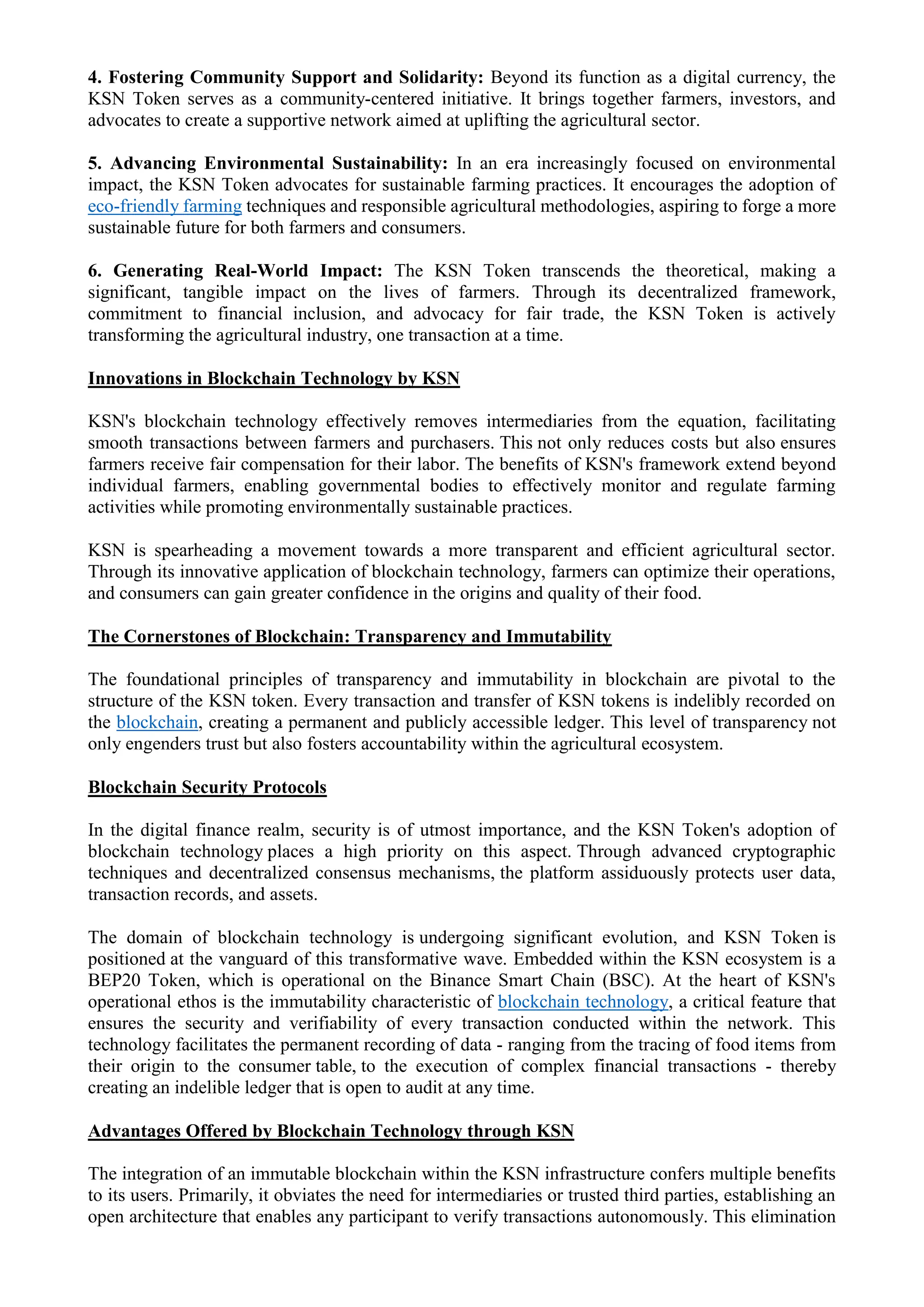 KSN Token - Empowering Sectors through Decentralization and Blockchain.pdf | Agriculture ...