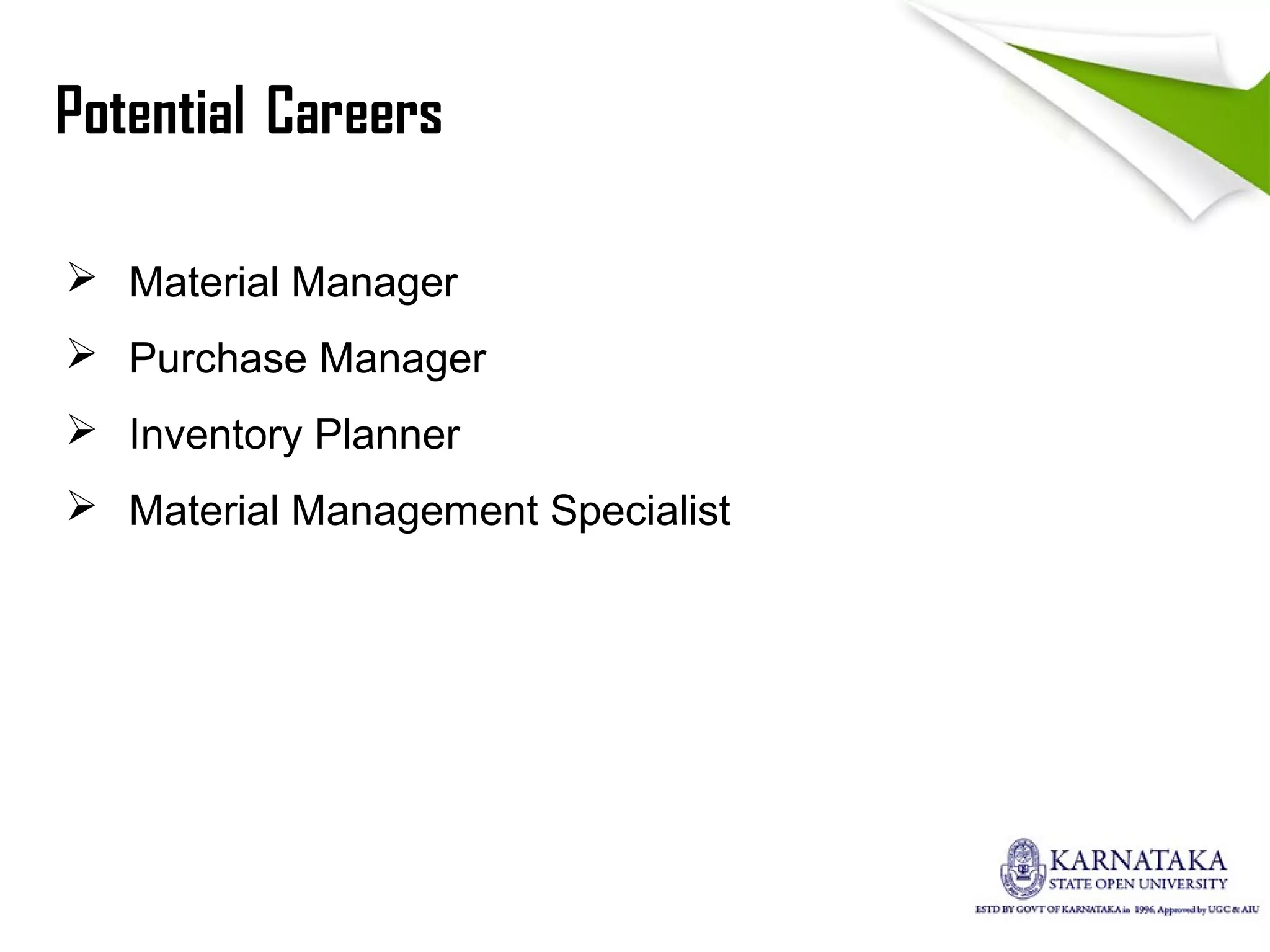 MBA in Material Management | PPT