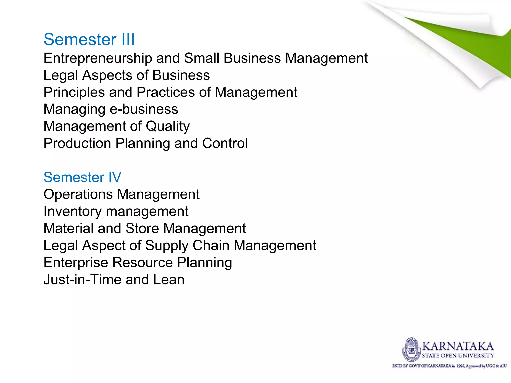 MBA in Material Management | PPT