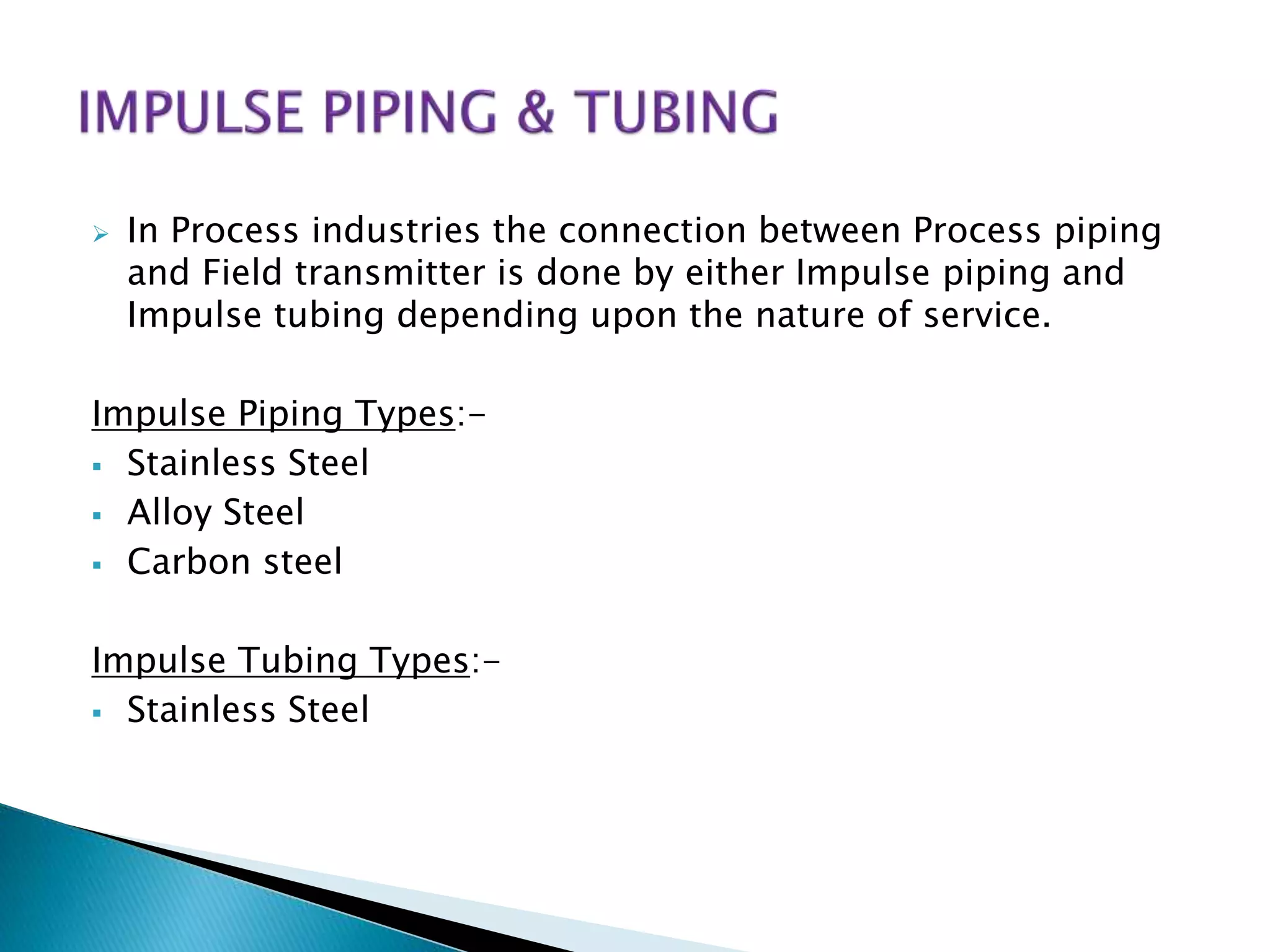 Ksp instrument impulse piping & tubing | PPTX