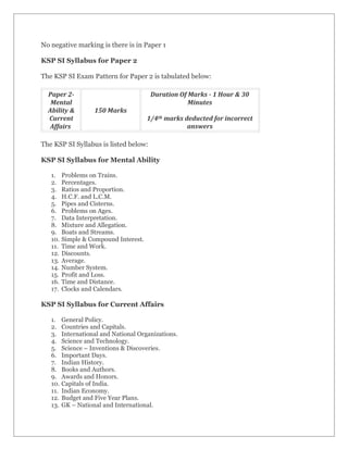 Ksp si-syllabus | PDF