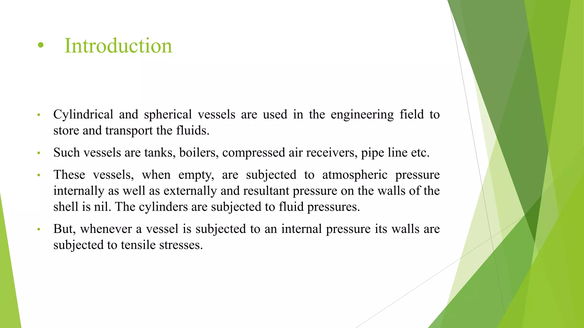 Thin cylinder analysis under diff. stresses | PPTX
