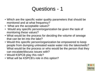 Can treated STP water be let into lakes and recharge wells ? | PDF