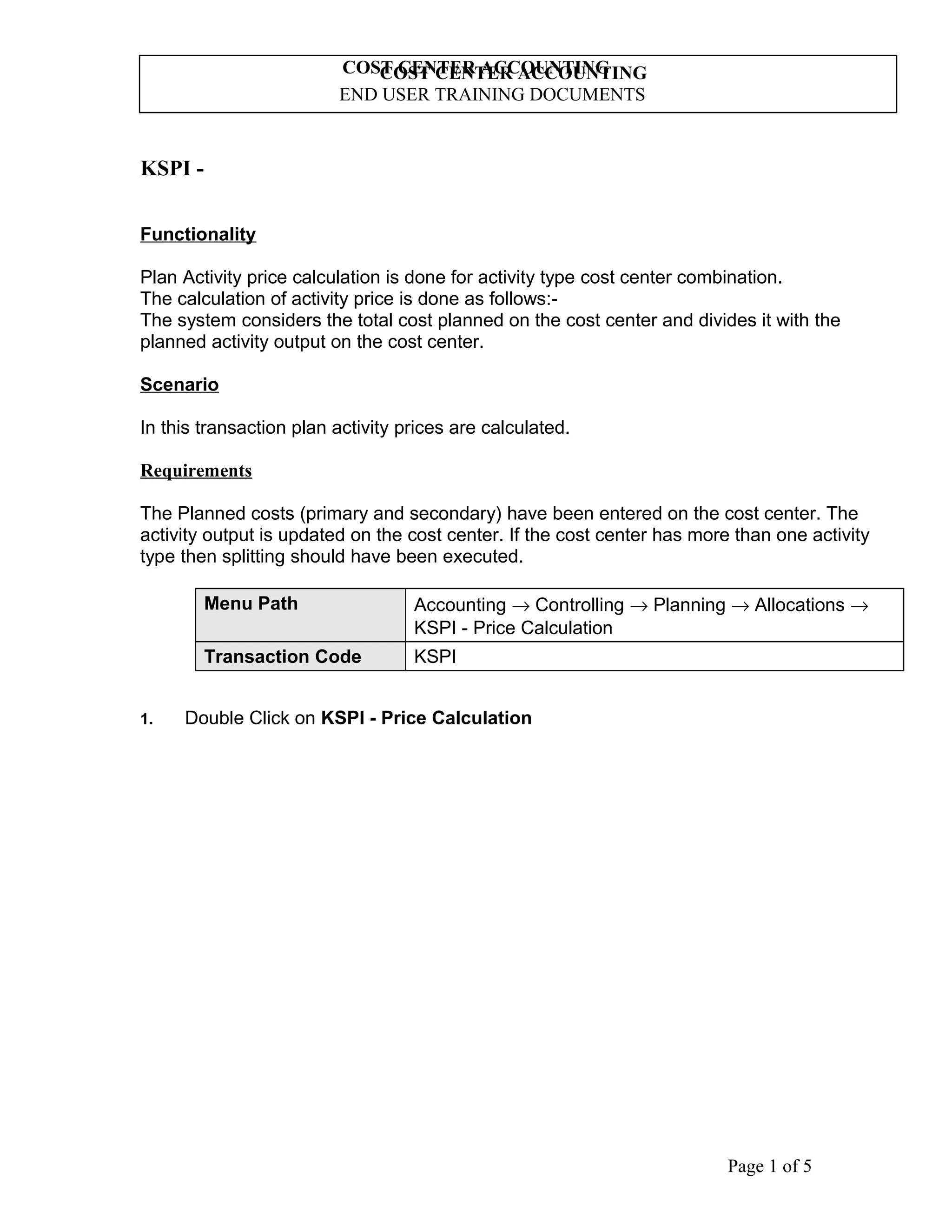 Kspi Execute Plan Price Calculation | DOC