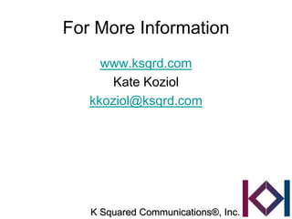 K Squared Communications Services Overview