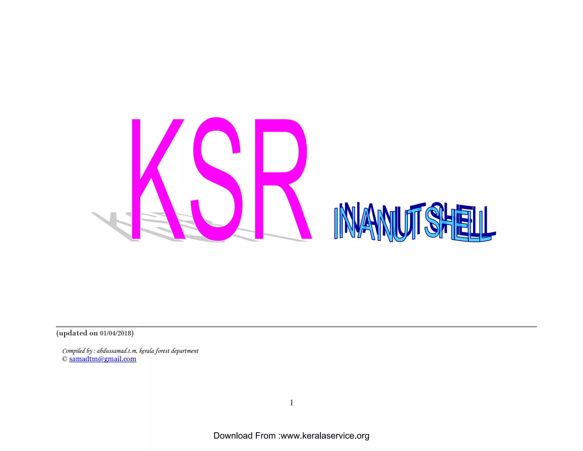 Kerala Service Rules Note uploaded by T james Joseph Adhikarathil | PDF