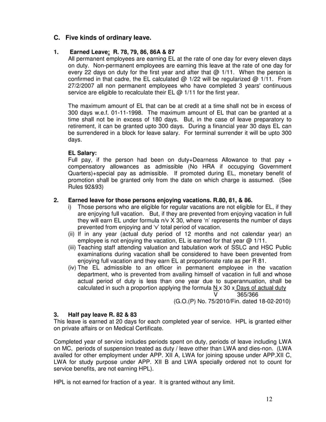 Kerala Service Rules part I Note uploaded by T james Joseph Adhikarathil | PDF