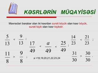 Kəsrlər və notlar | PPT