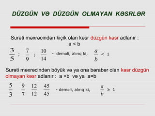 Kəsrlər və notlar | PPT