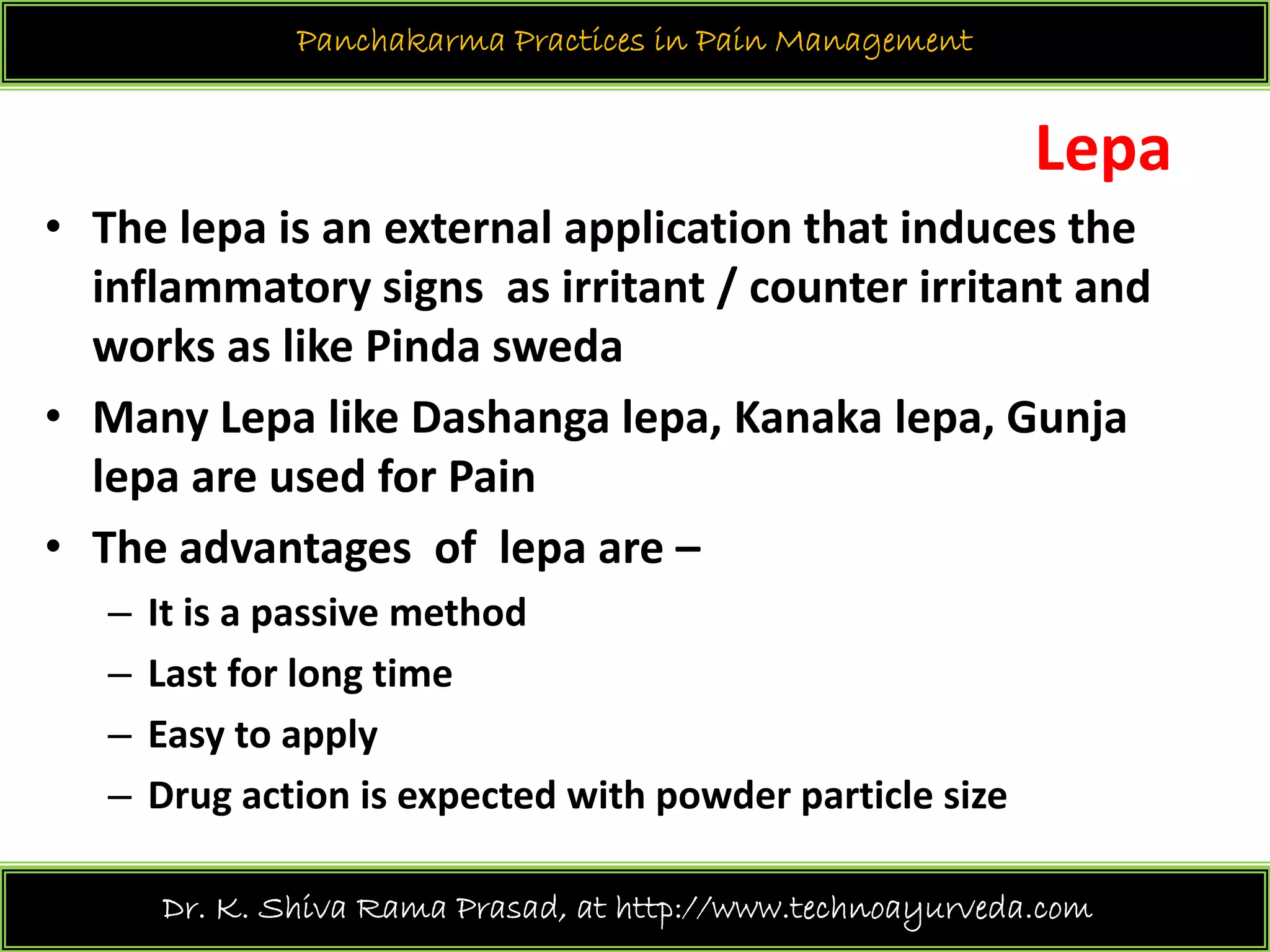 Ksr panchakarma in pain | PDF