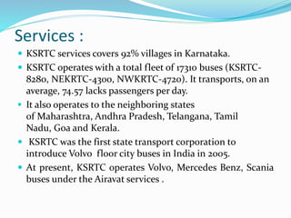Ksrtc profile and services | PPTX