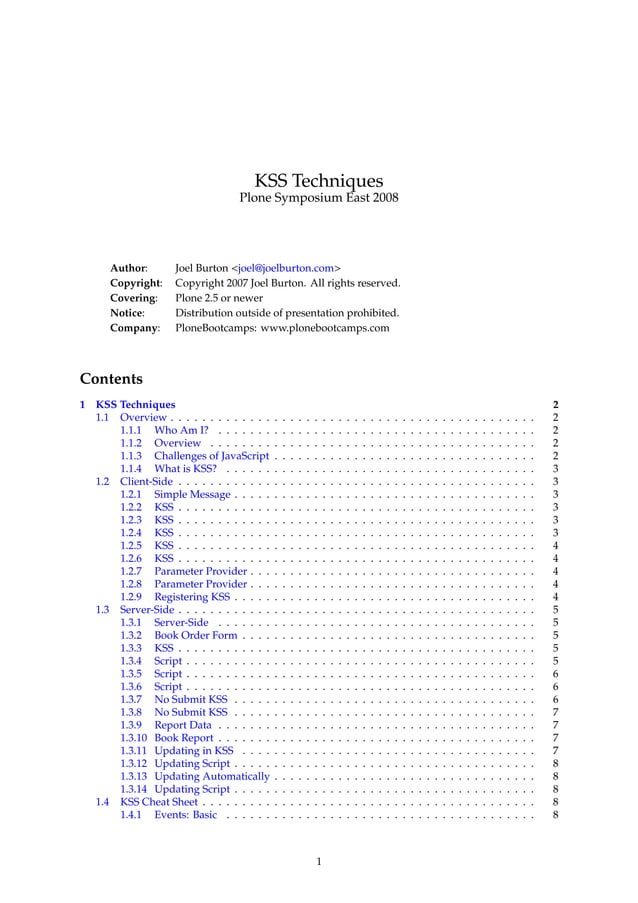 KSS Techniques - Joel Burton | PDF