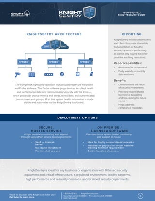 KnightSentry 2.0 One Pager: Proprietary Security System Health ...