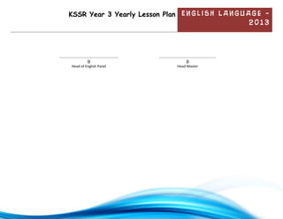 Kssr year 3 yearly lesson plan | DOC
