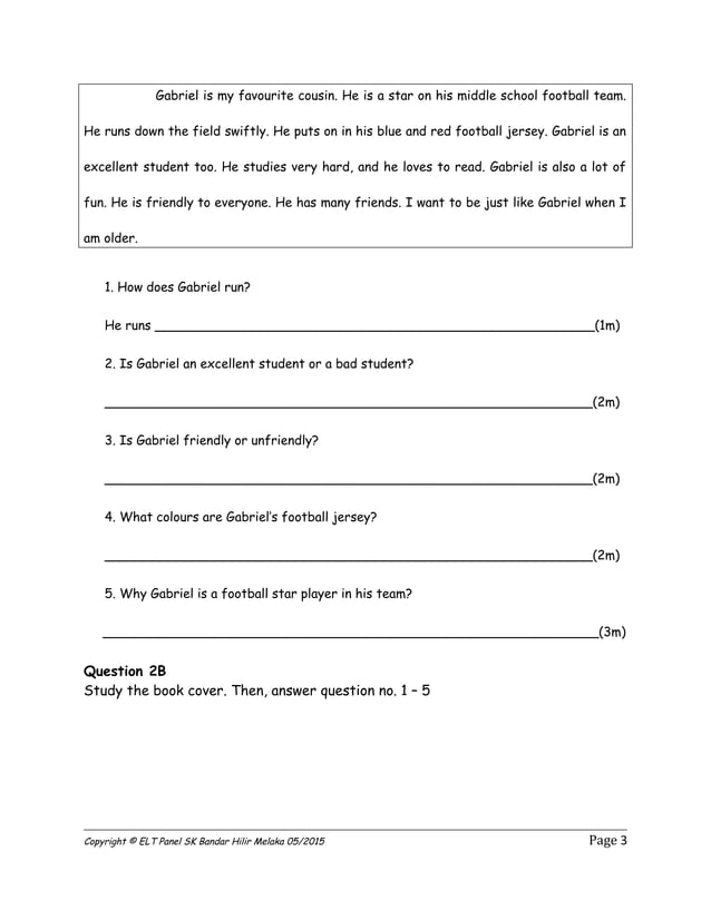 Kssr English Yr 4 Mid term exam | DOC