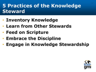 Knowledge Stewardship | PPTX