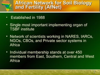 The African Network for Soil Biology and Fertility (AfNet) | PPT