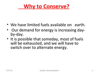 ENERGY MANAGEMENT USE OF FOSSIL FUEL | PPT