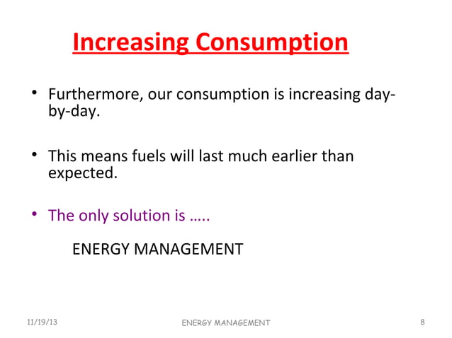 ENERGY MANAGEMENT USE OF FOSSIL FUEL | PPT