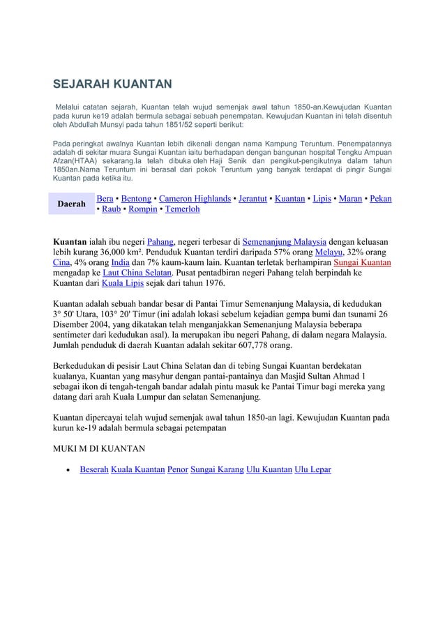 Kt sejarah kuantan | DOCX