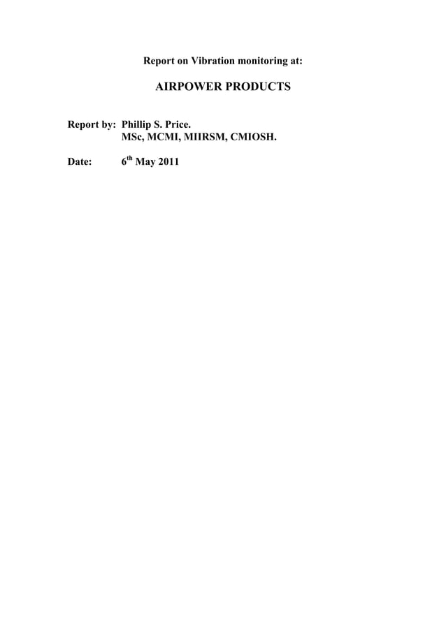 Vibration Report | PDF