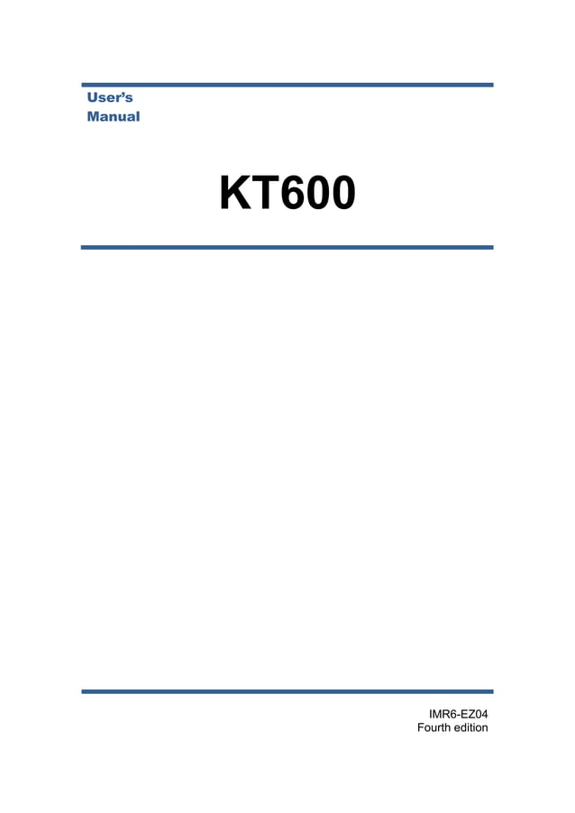 KT600 eng manual paperless recorder | PDF