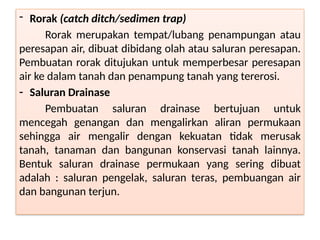 KONSERVASI TANAH DAN AIR PENGENDALIAN EROSI | PPT