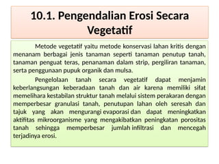 KONSERVASI TANAH DAN AIR PENGENDALIAN EROSI | PPT