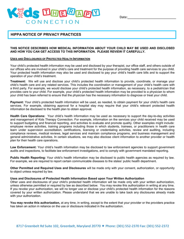 KTC HIPPA Release Form | PDF