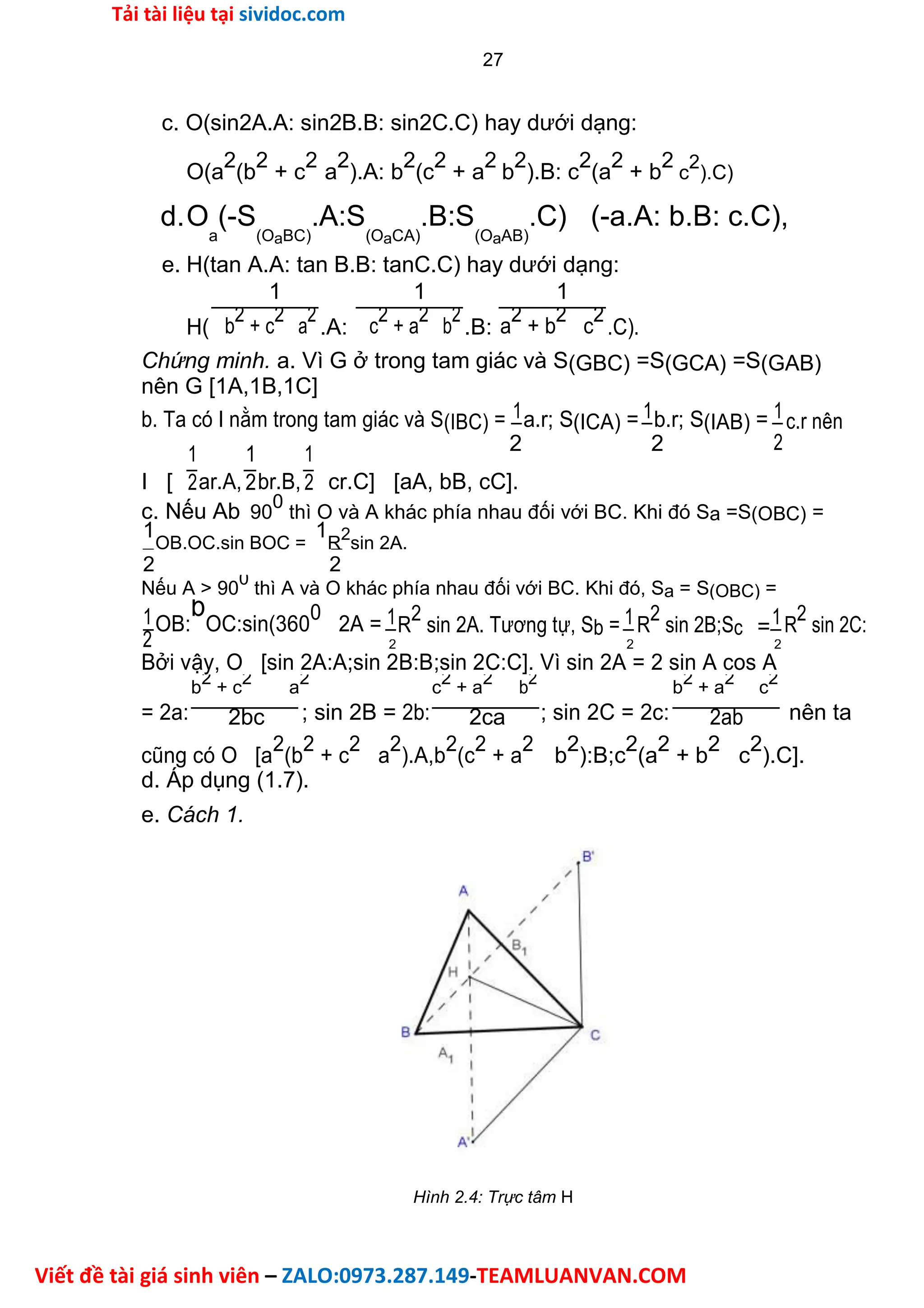 Kỹ thuật biến đổi tâm tỷ cự Và ứng dụng vào giải toán.doc