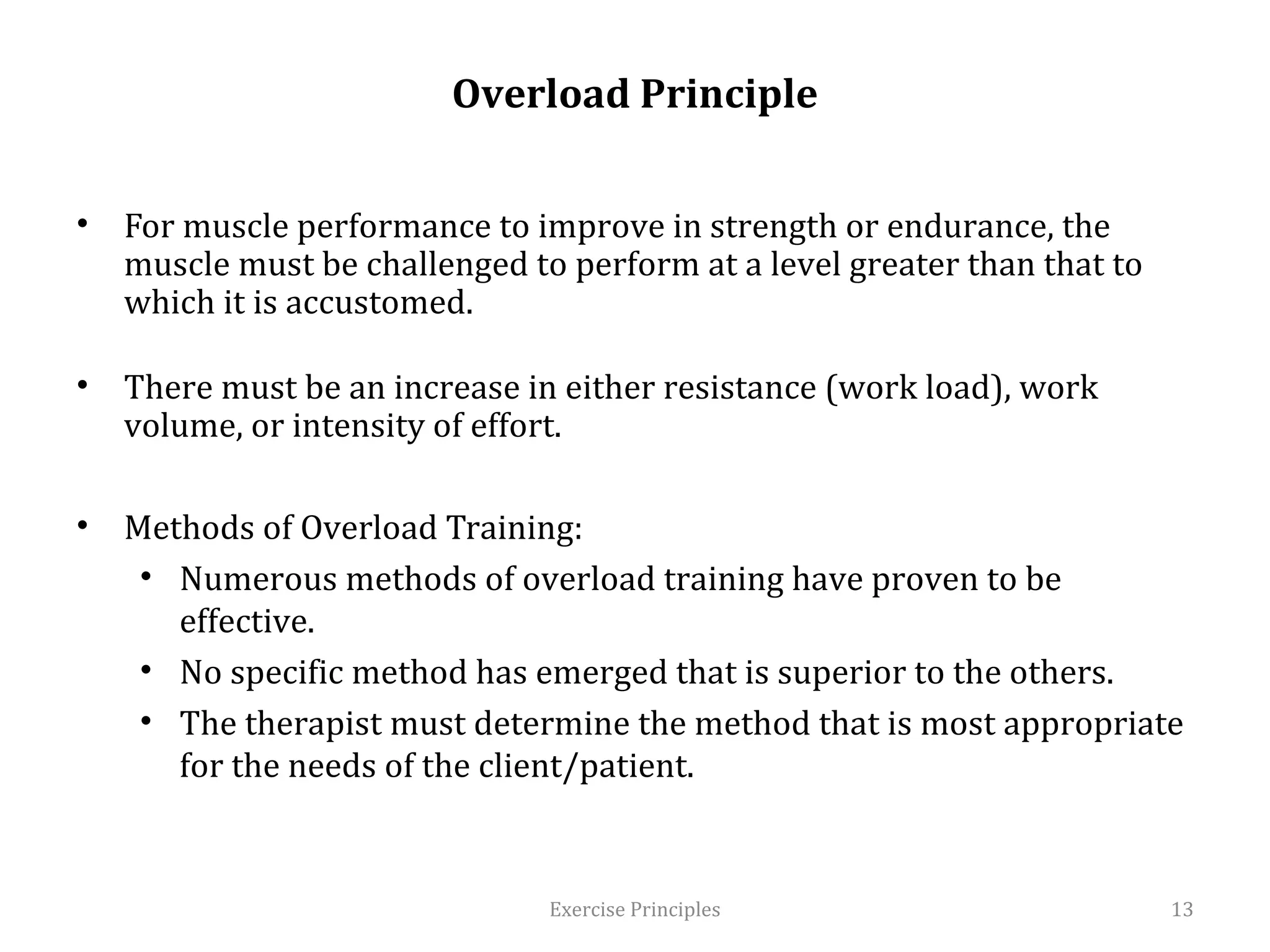 EXERCISE PRINCIPLES | PDF