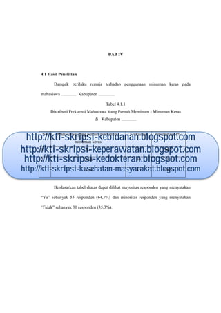 Kti skripsi no.1 dampak prilaku remaja terhadap penggunaan minuman keras | PDF